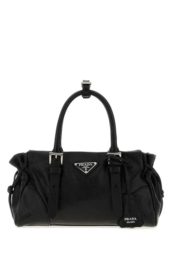 Prada Leather Small Karin Handbag - Black