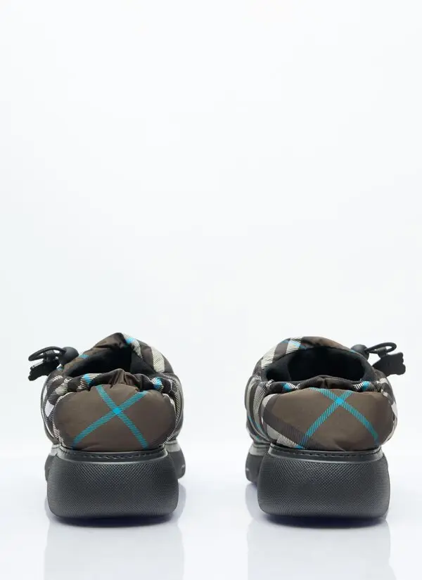 Burberry Check Nylon-blend Pillow Mule - Green