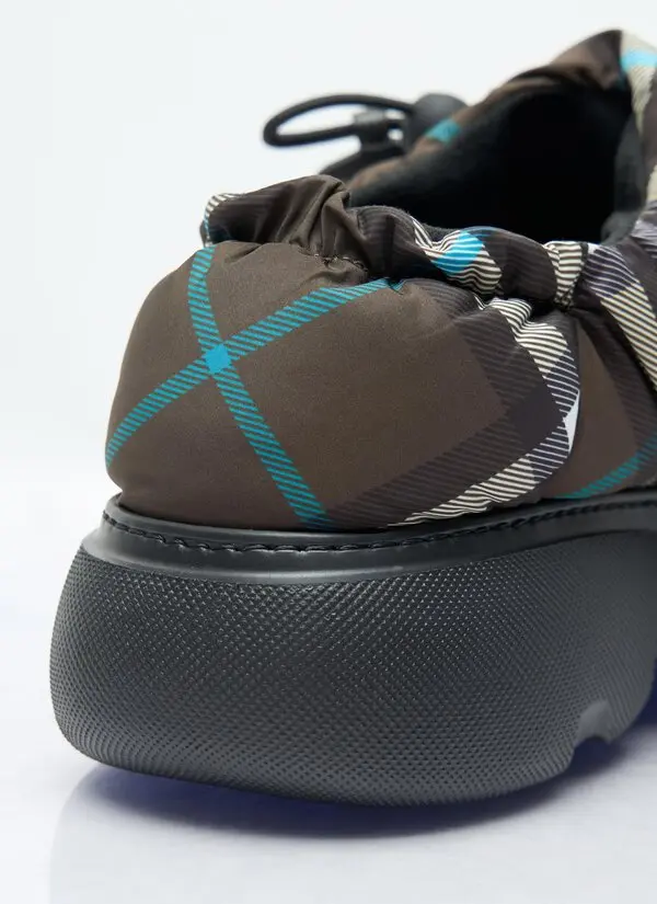Burberry Check Nylon-blend Pillow Mule - Green