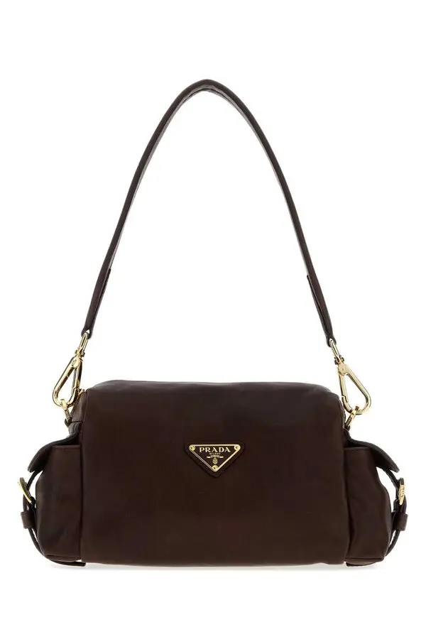 Prada Nappa Leather Shoulder Bag - Brown