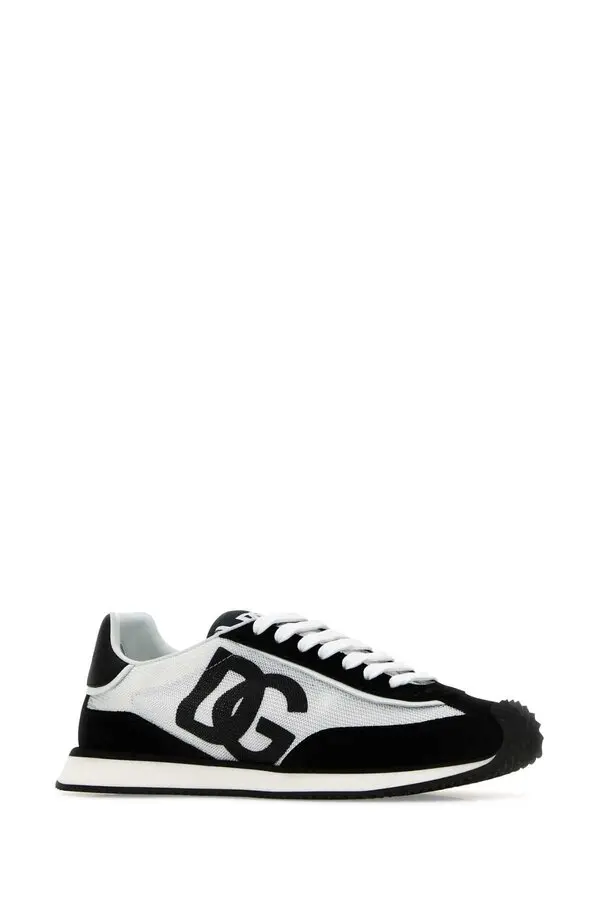 Dolce & Gabbana Two-tone Mesh And Suede Dg Aria Sneakers - Multicolor