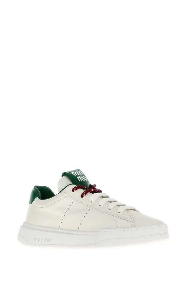 Miu Miu Leather Sneakers - White