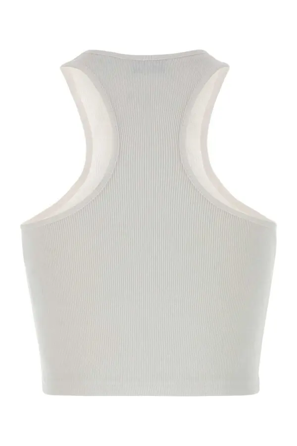 Off-White Stretch Cotton Crop-top
