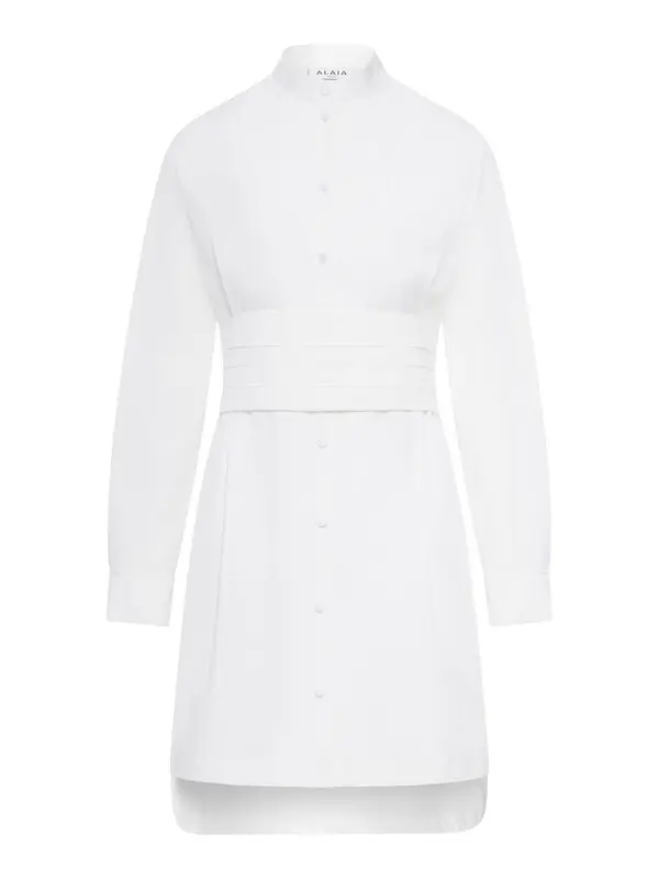 Alaïa Cotton Poplin Wallet Dress - White