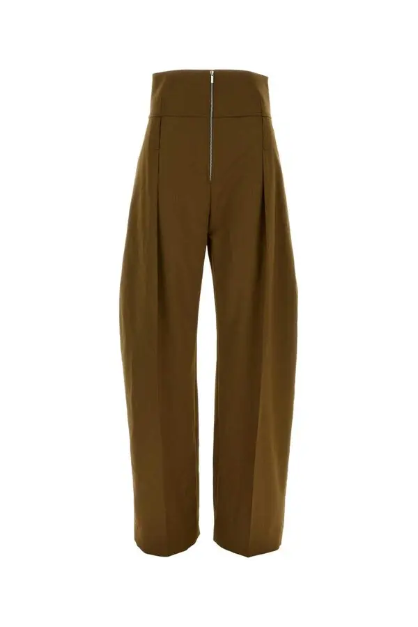 FERRAGAMO Wool Blend Trousers - Brown