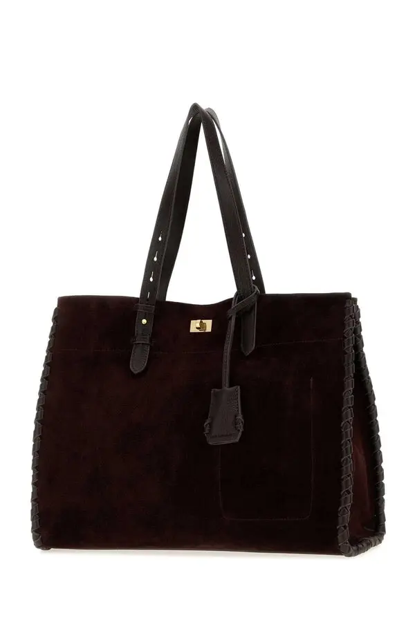 ANYA HINDMARCH Grape Suede Mortimer Shopping Bag