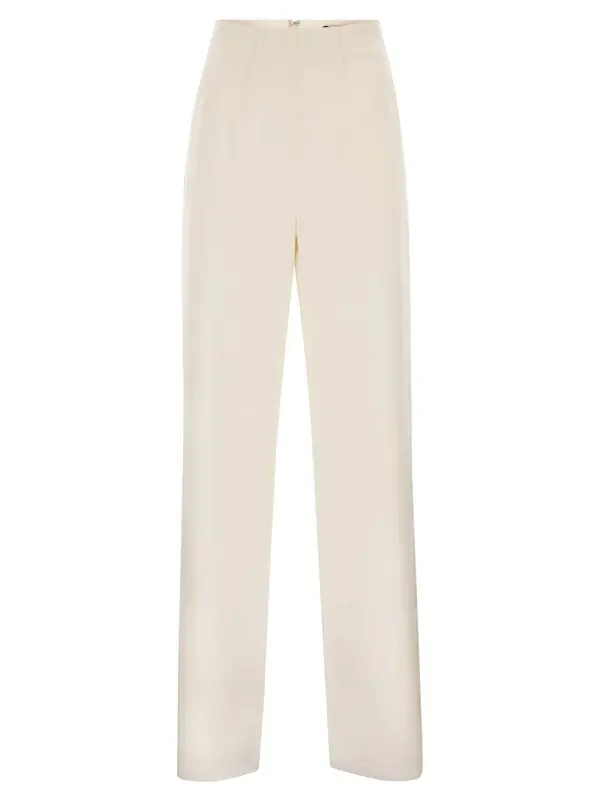 Max Mara Balta High-waisted Wool Trousers - White