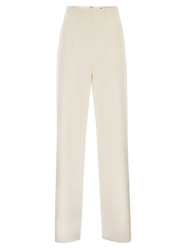 Max Mara High-waisted Wool Trousers - White