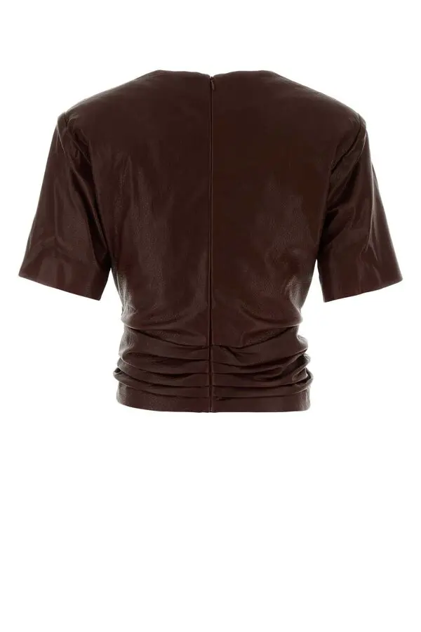 Magda Butrym Chocolate Leather Top