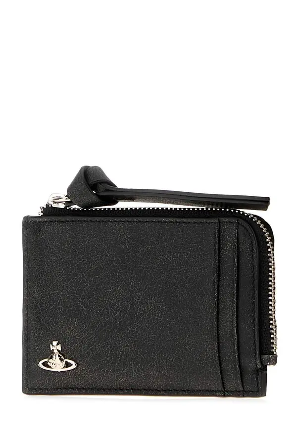 VIVIENNE WESTWOOD Leather Card Holder - Black