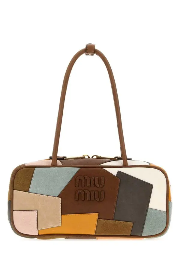 Miu Miu Leather And Suede Shoulder Bag - Multicolor