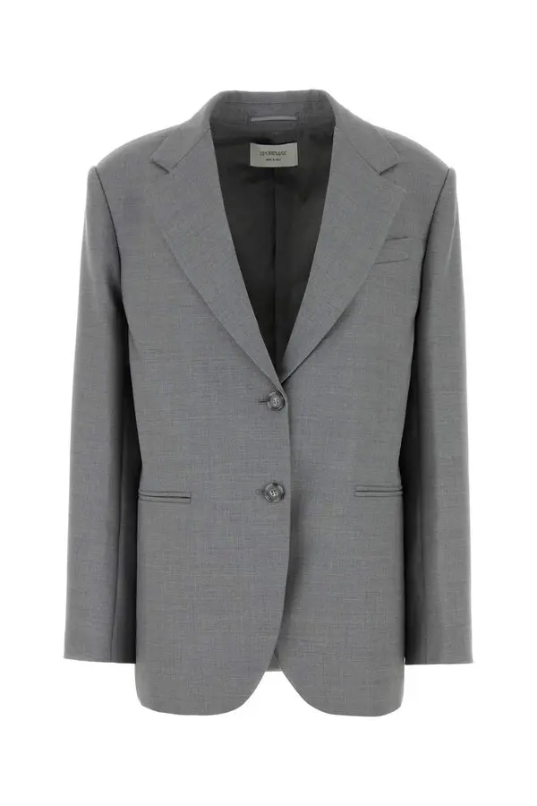 Sportmax Grey Wool Baffo Blazer - Gray