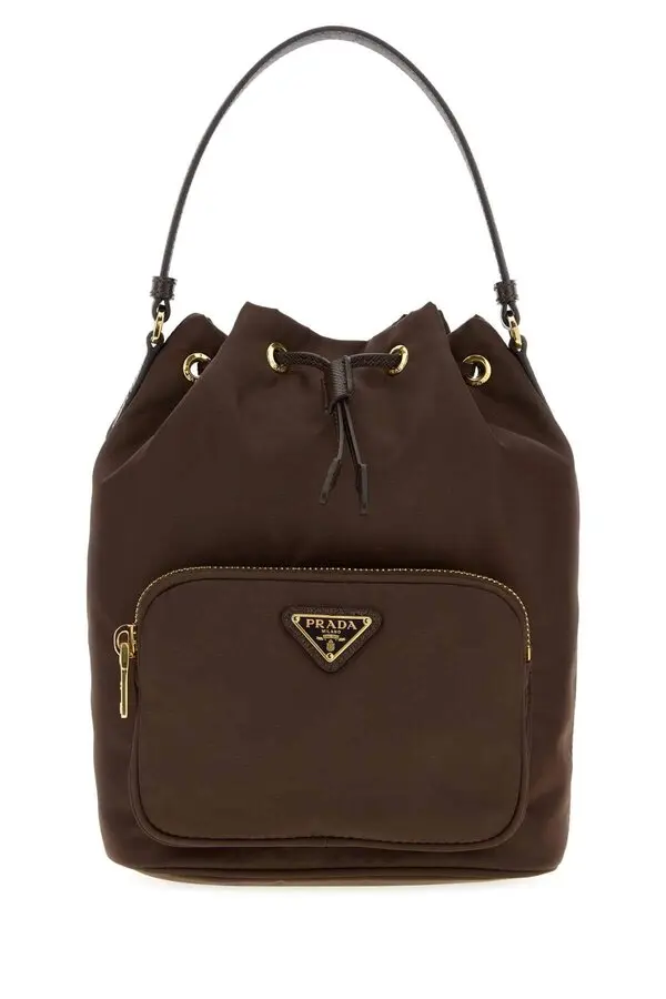 Prada Re-nylon Duet Bucket Bag - Brown