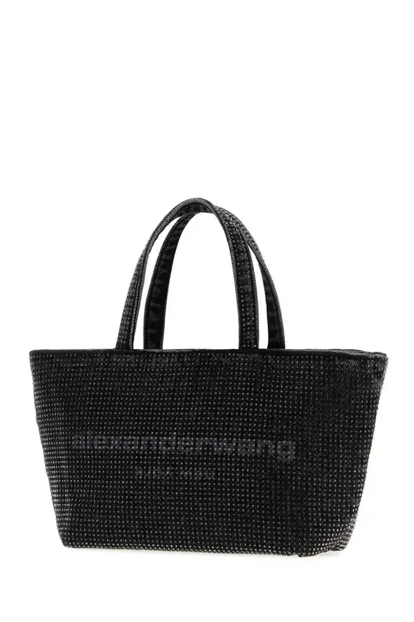 Alexander Wang Embellished Denim Punch Handbag - Black