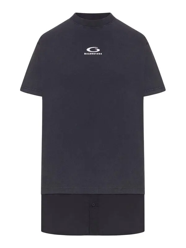 Balenciaga Hybrid T-shirt Dress With Sport Icon Logo - Black