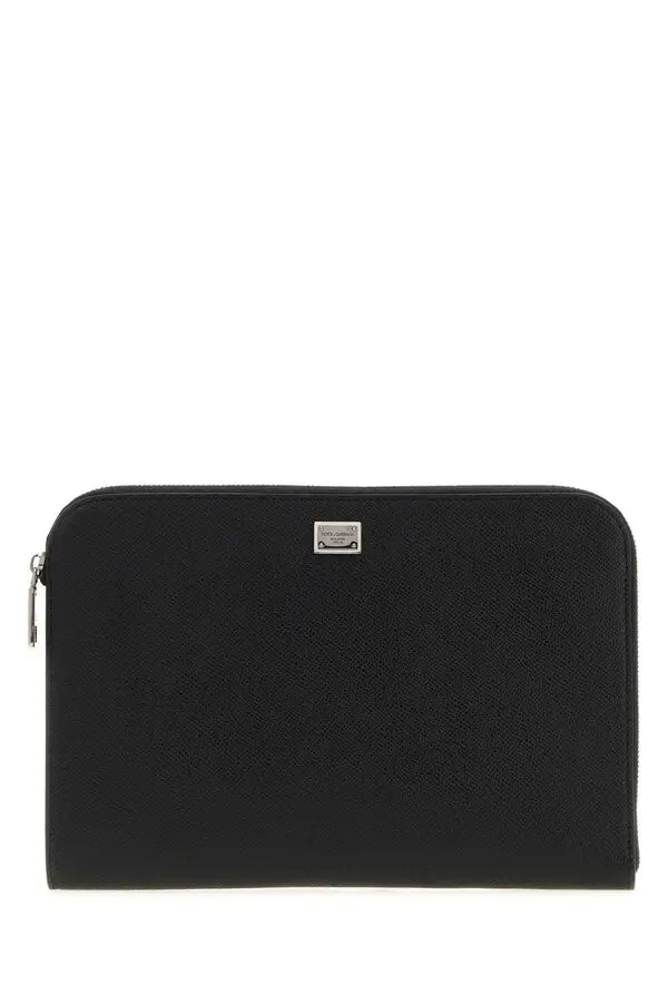 Dolce & Gabbana Leather Sicily Clutch - Black
