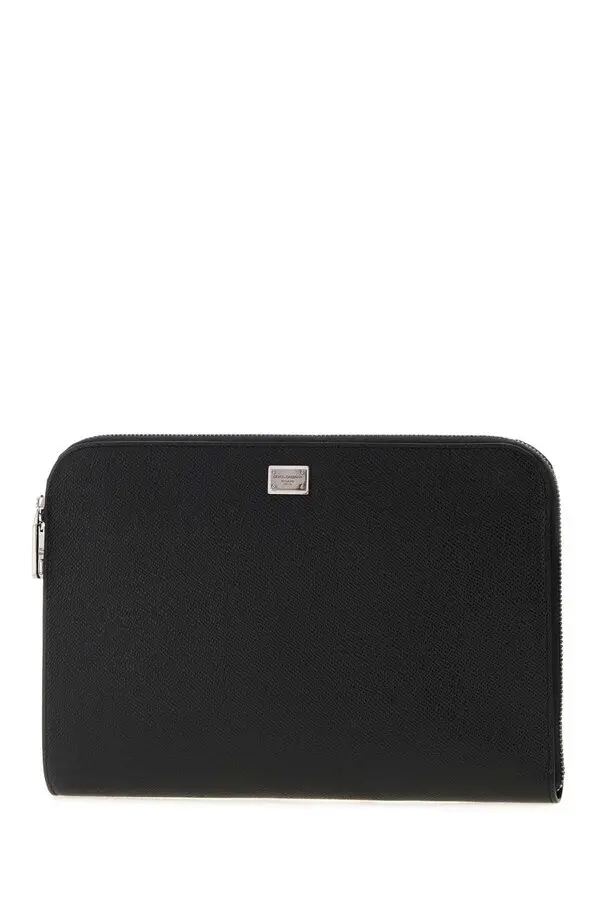 Dolce & Gabbana Leather Sicily Clutch - Black