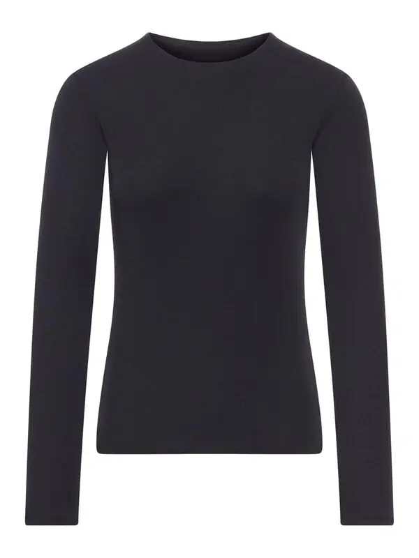 JIL SANDER Crew Neck Long Sleeve T-shirt - Black