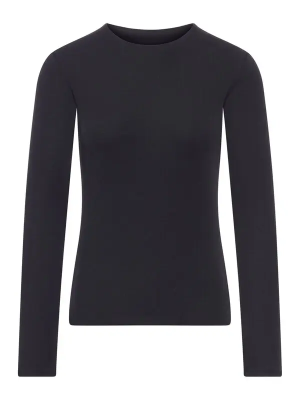 JIL SANDER Crew Neck Long Sleeve Top - Black