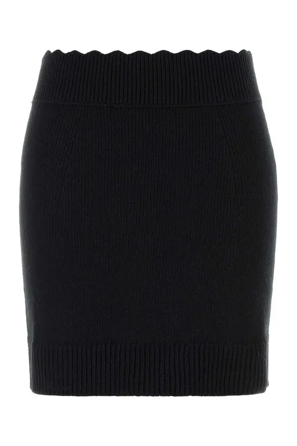 Chloé Wool Blend Mini Skirt - Black