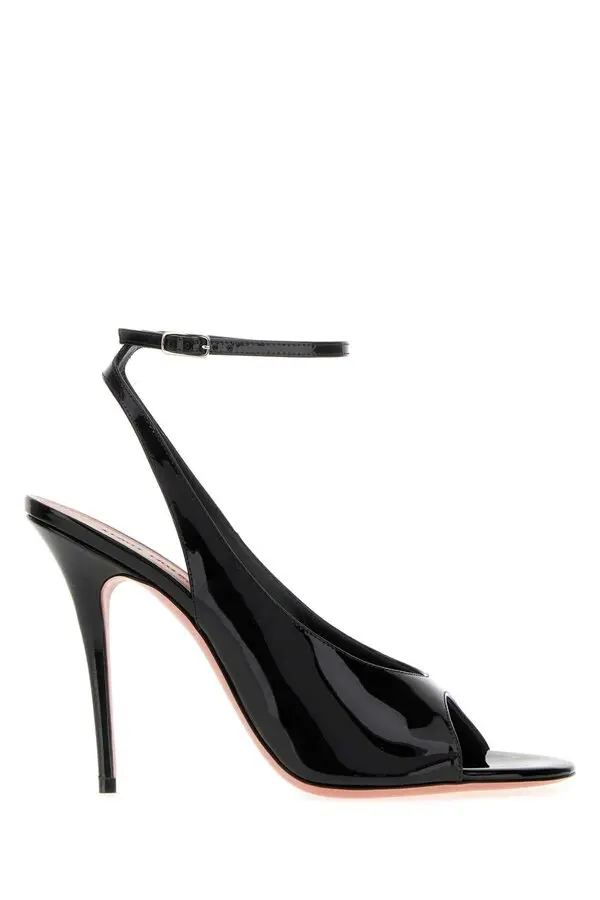 Amina Muaddi Leather Anok Sandals - Black