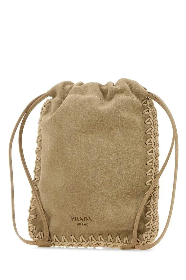 Prada Cappuccino Suede Phone Holder