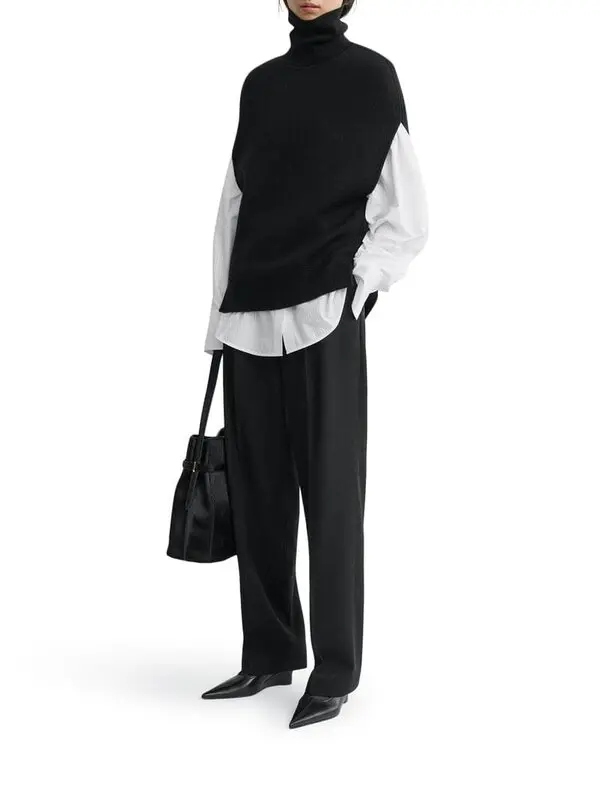 TOTEME Double-knit Wool Vest - Black