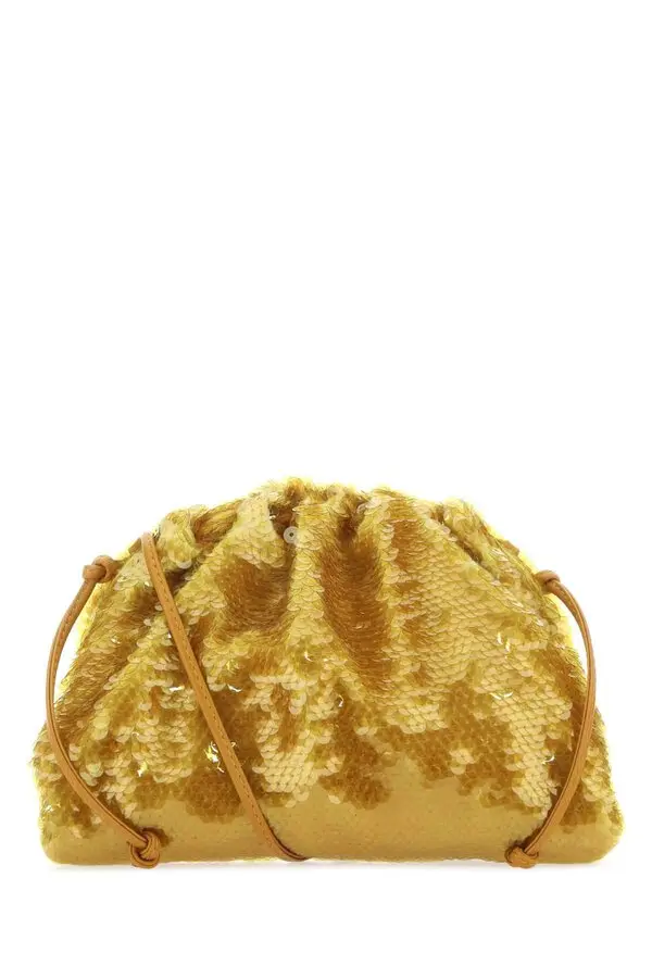 Bottega Veneta Ochre Sequins Mini Pouch Clutch