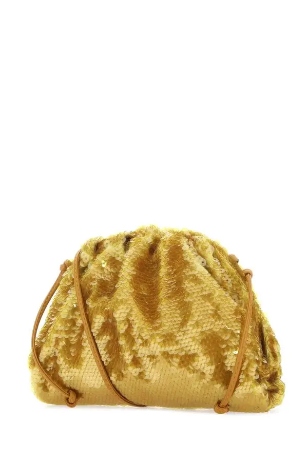 Bottega Veneta Ochre Sequins Mini Pouch Clutch