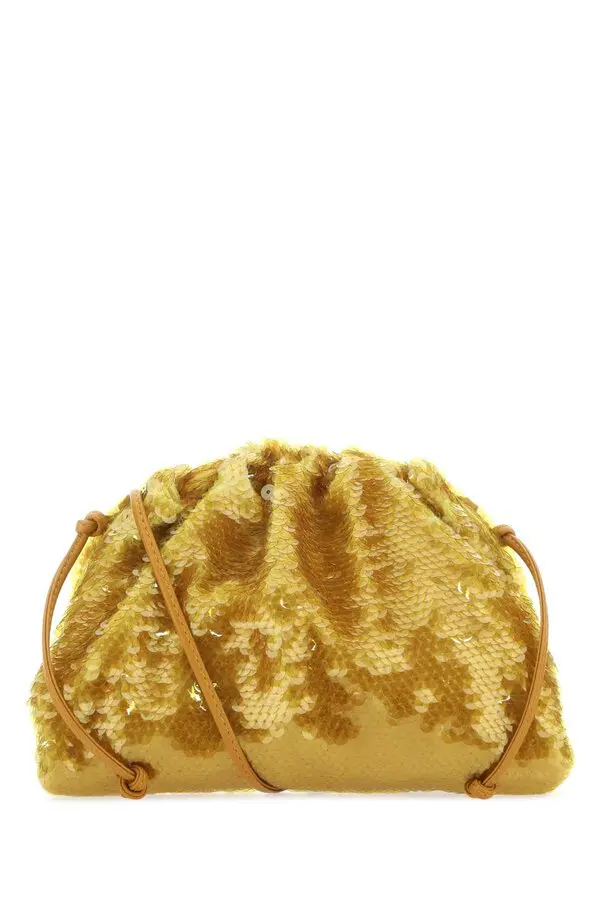 Bottega Veneta Sequins Mini Pouch Clutch - Yellow