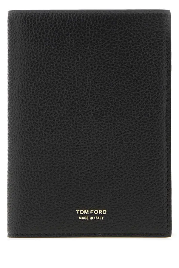 TOM FORD Leather Passport Holder - Black