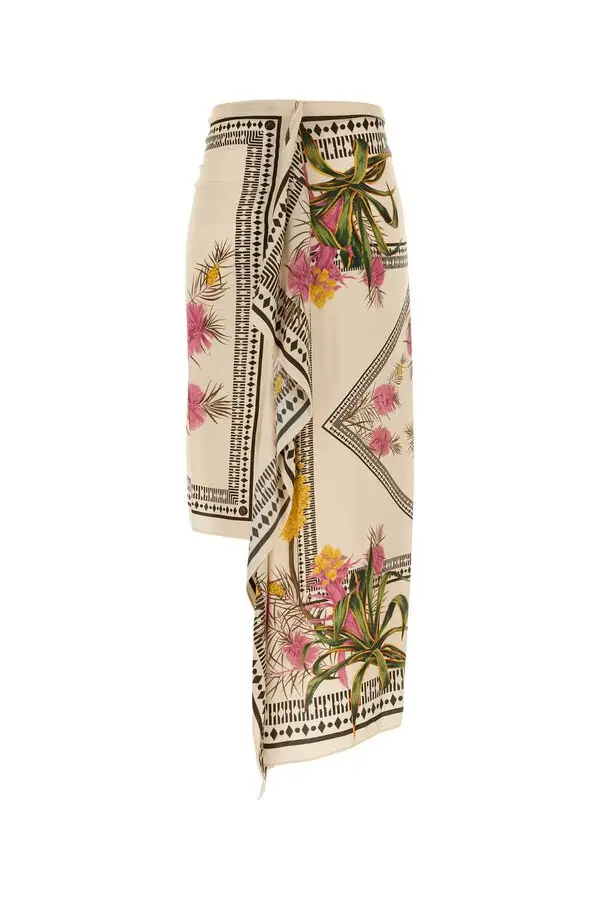 Blumarine Printed Twill Skirt