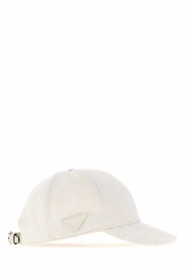 Prada Denim Baseball Cap - White