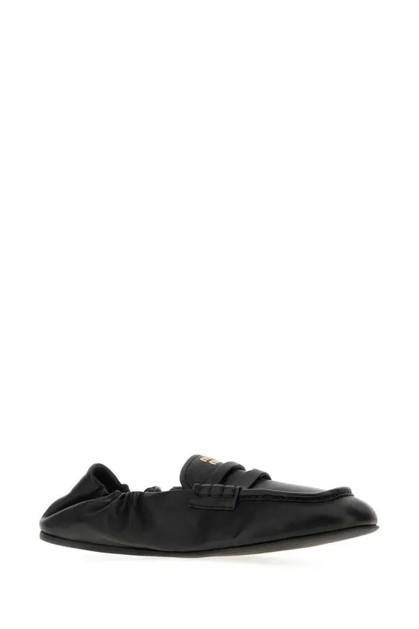 Miu Miu Nappa Leather Loafers - Black