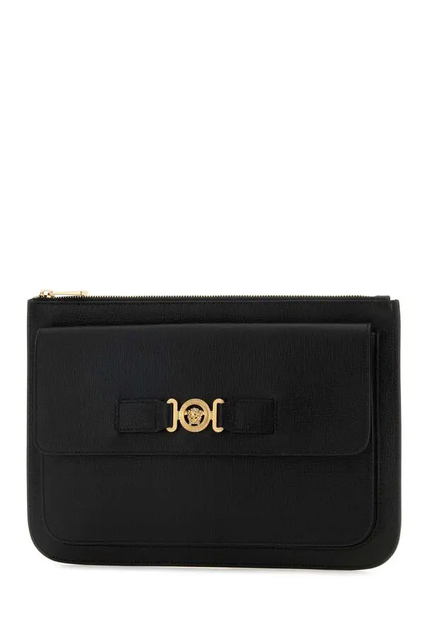 Versace Leather Large Medusa Biggie Clutch