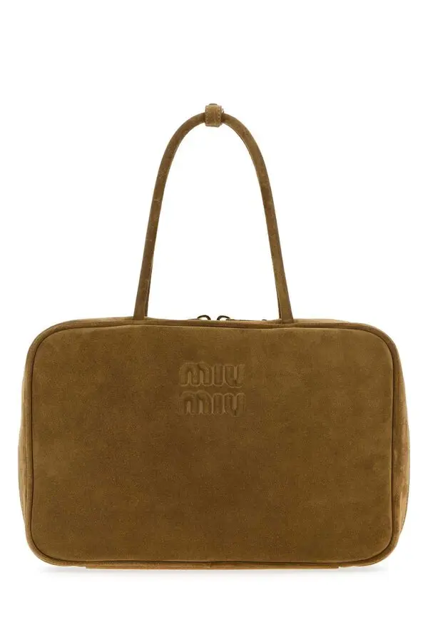Miu Miu Beige Suede Handbag