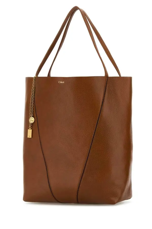 Chloé Caramel Leather Large Spin Shopping Bag