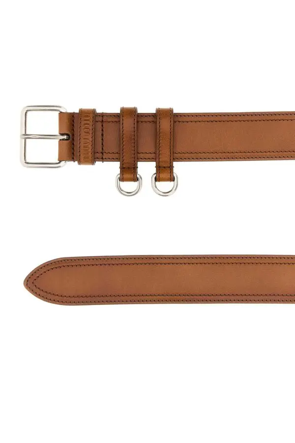 Miu Miu Caramel Leather Belt