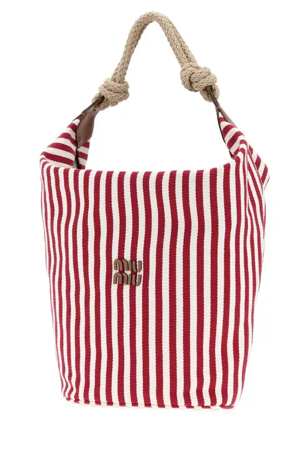 Miu Miu Embroidered Canvas Bucket Bag - Multicolor