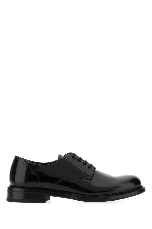 Prada Leather Lace-up Shoes - Black