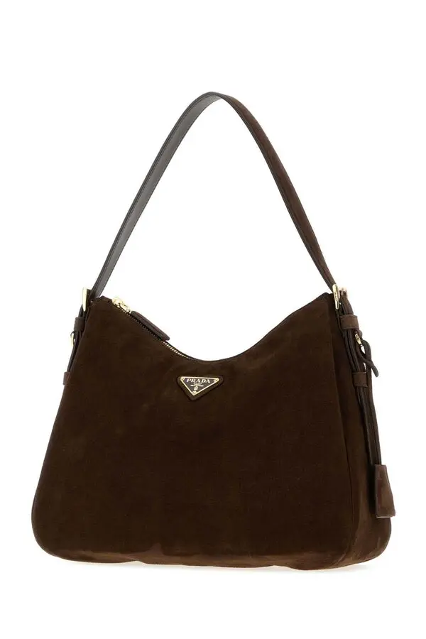 Prada Dark Suede Shoulder Bag