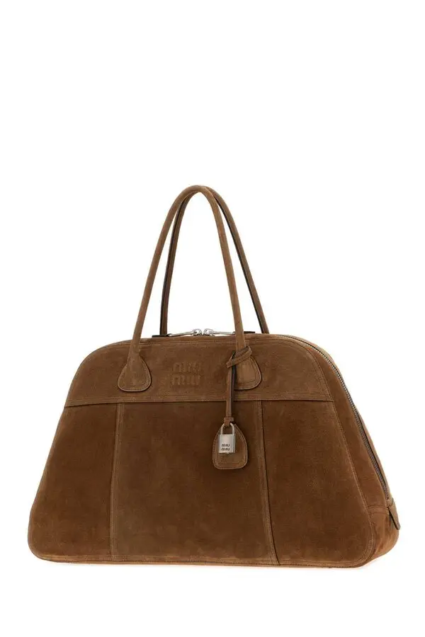 Miu Miu Suede Vivant Shopping Bag - Brown