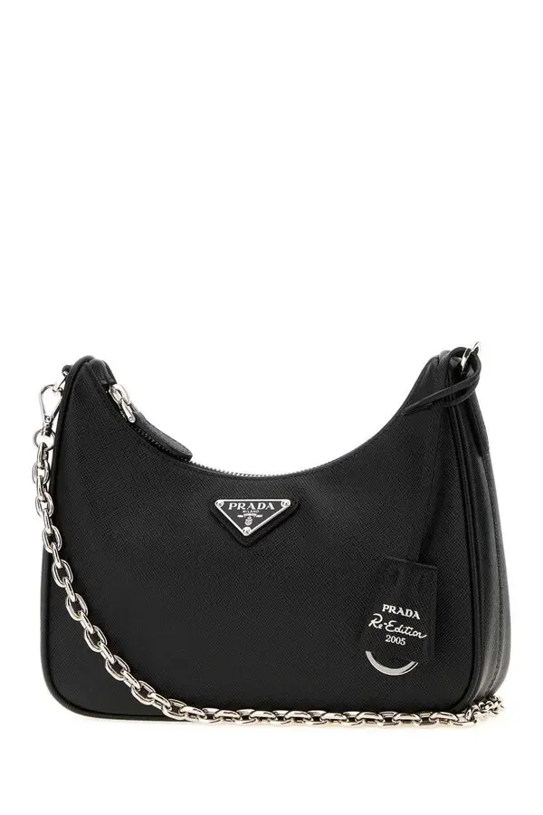 Prada Leather Re-edition 2005 Shoulder Bag - Black
