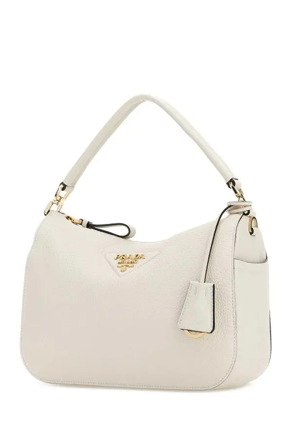 Prada Ivory Leather Small Handbag - White