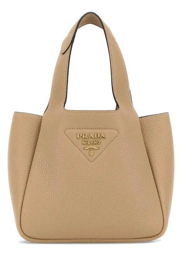 Prada Beige Leather Handbag - Brown