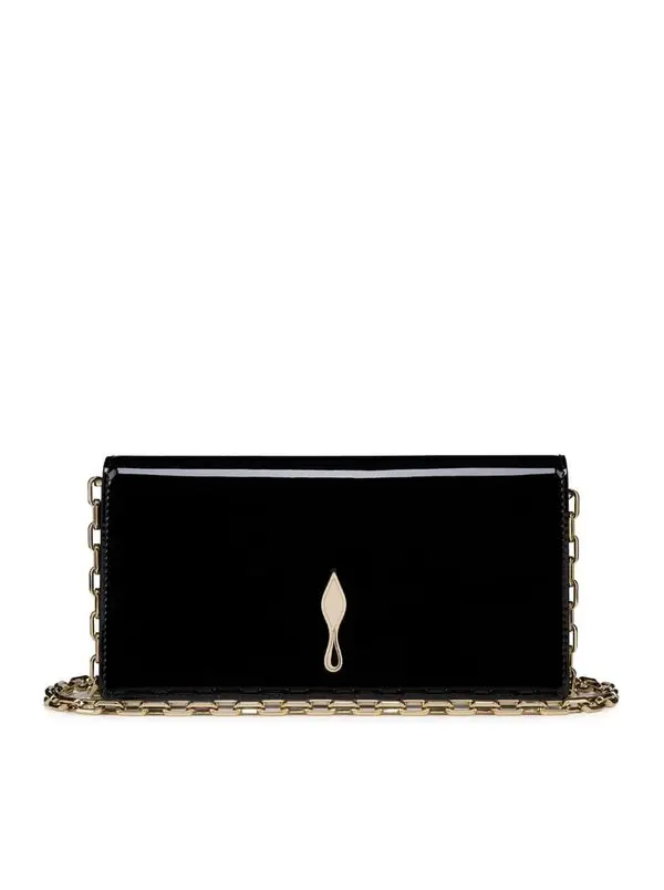 CHRISTIAN LOUBOUTIN Bettina Patent Calfskin Clutch - Black
