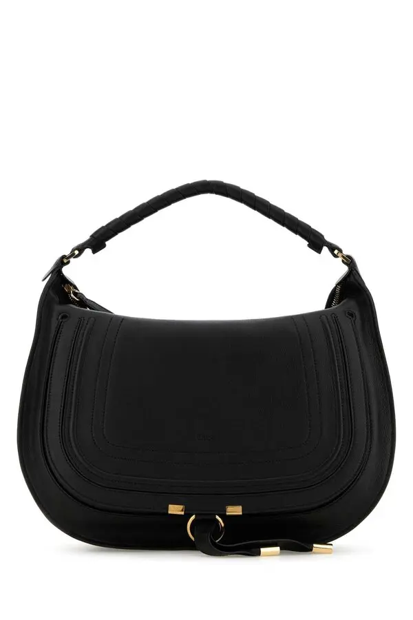 Chloé Leather Marcie Shoulder Bag - Black
