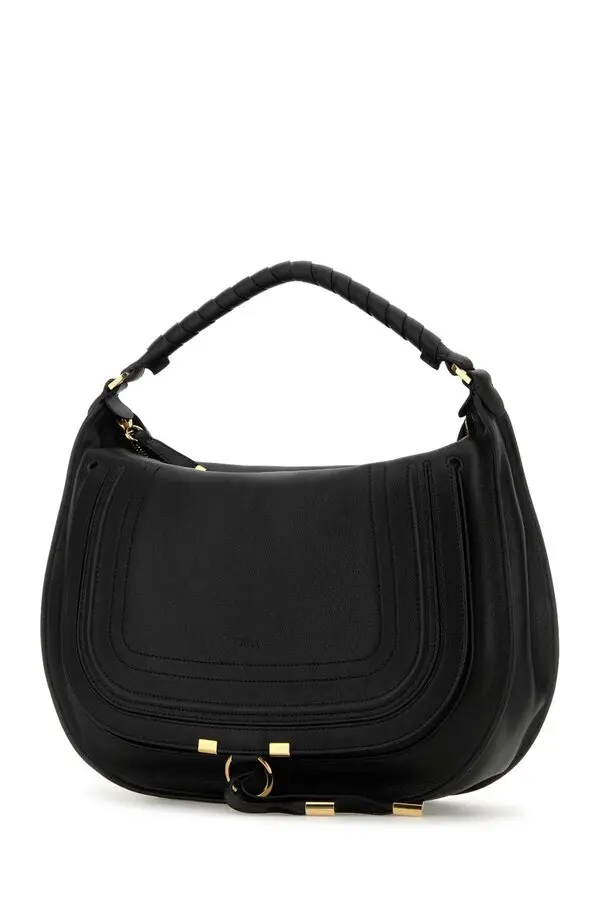 Chloé Leather Marcie Shoulder Bag - Black