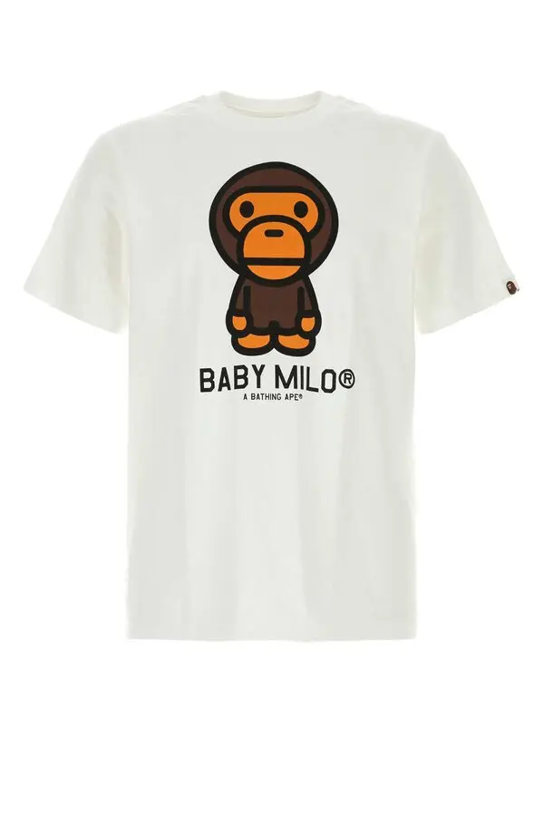 A BATHING APE Cotton Baby Milo T-shirt - White