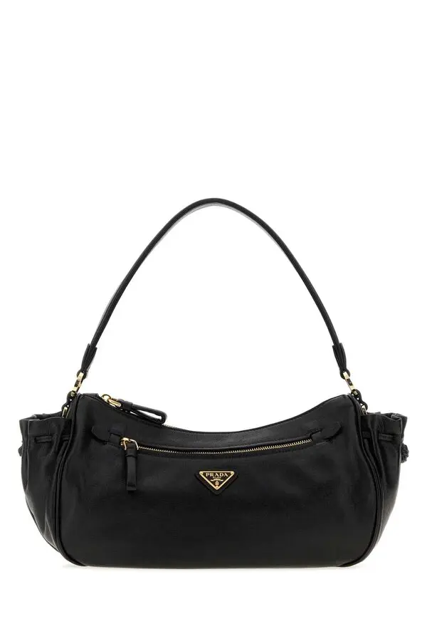 Prada Leather Small Shoulder Bag - Black